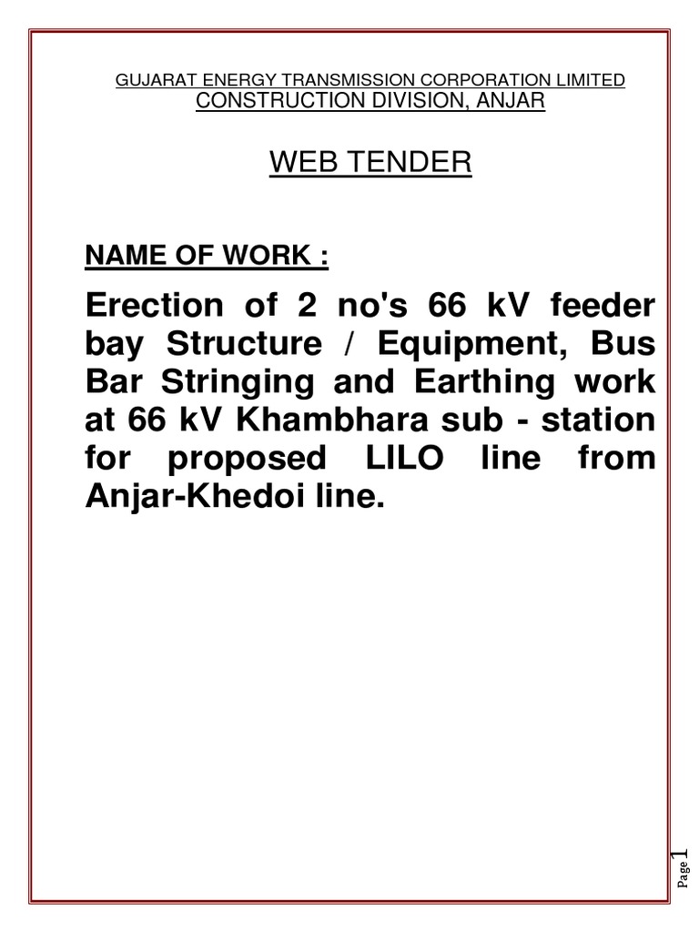 GETCO TENDER TITLE | PDF | Insurance | Specification (Technical Standard)