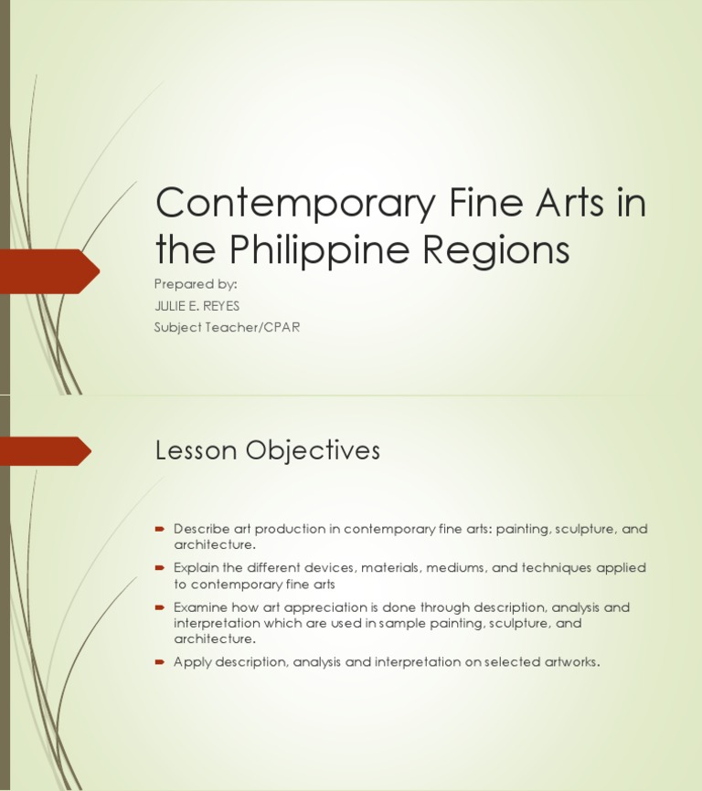 Contemporary Fine Arts in the Philippines | PDF | Fine Art | Aesthetics
