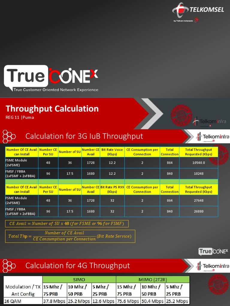 3G-4G Throughput Calculation | PDF
