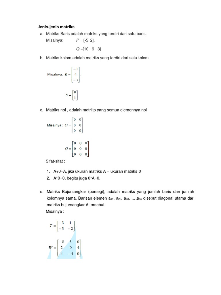 Jenis Matriks | PDF