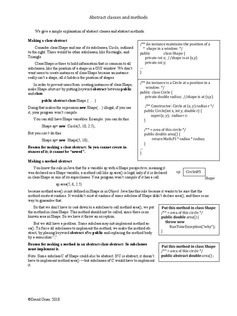 01 Abstract Class Pdf Method Computer Programming Class Computer Programming 7579