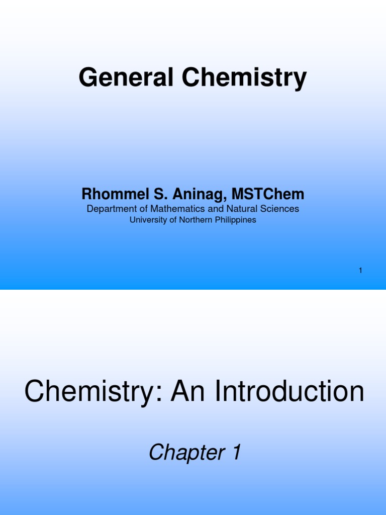 Chapter 1 (Introduction) | PDF | Chemistry | Scientific Method