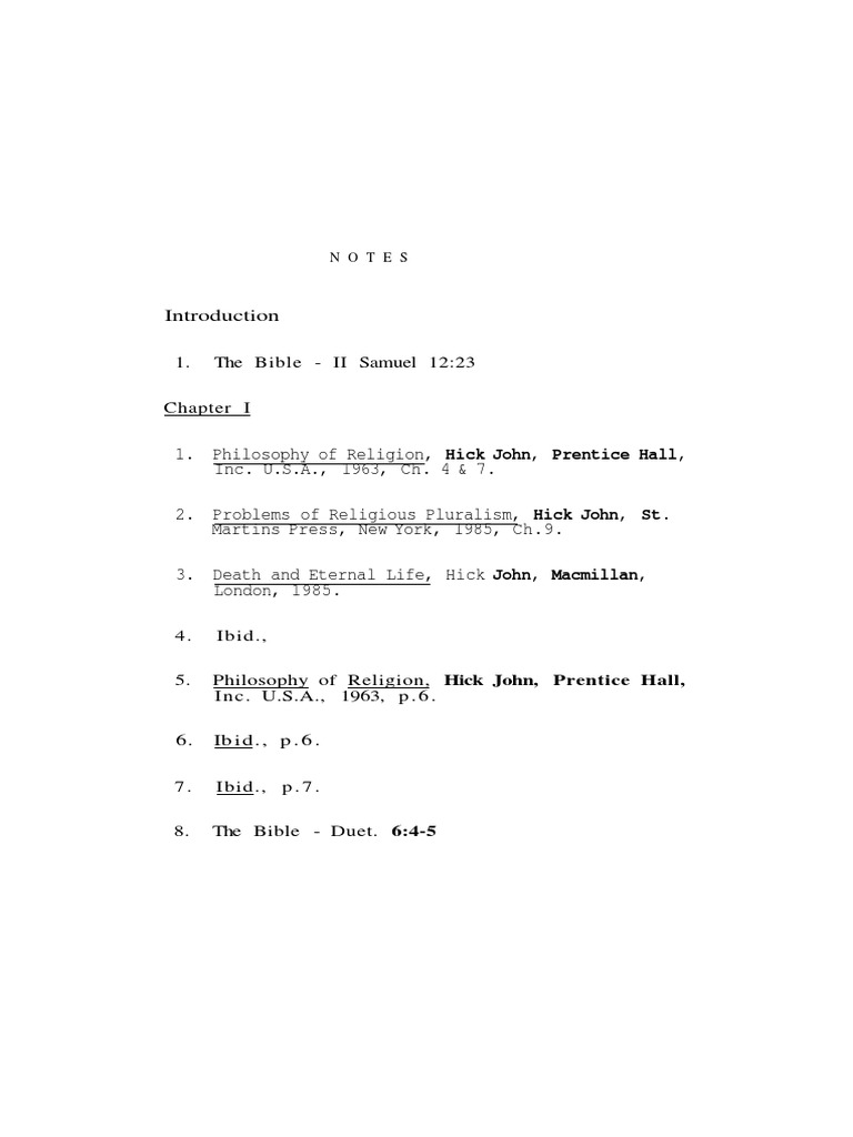 Philosophy of Religion, Hick John, Prentice Hall, Inc. U.S.A., 1963, Ch ...