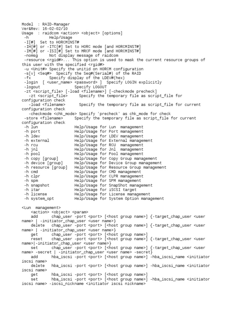 Raidcom Help Raid RM | PDF | Telecommunications | Network Architecture