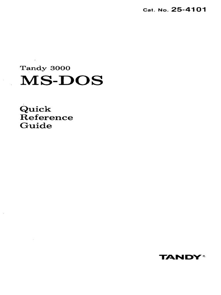 MS-DOS Quick Reference Guide: A Concise Overview of Common MS-DOS ...
