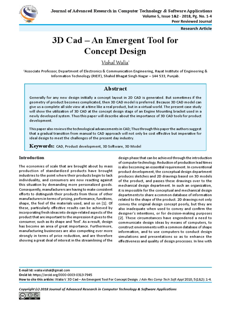 3D Cad - An Emergent Tool For Concept Design | Download Free PDF ...