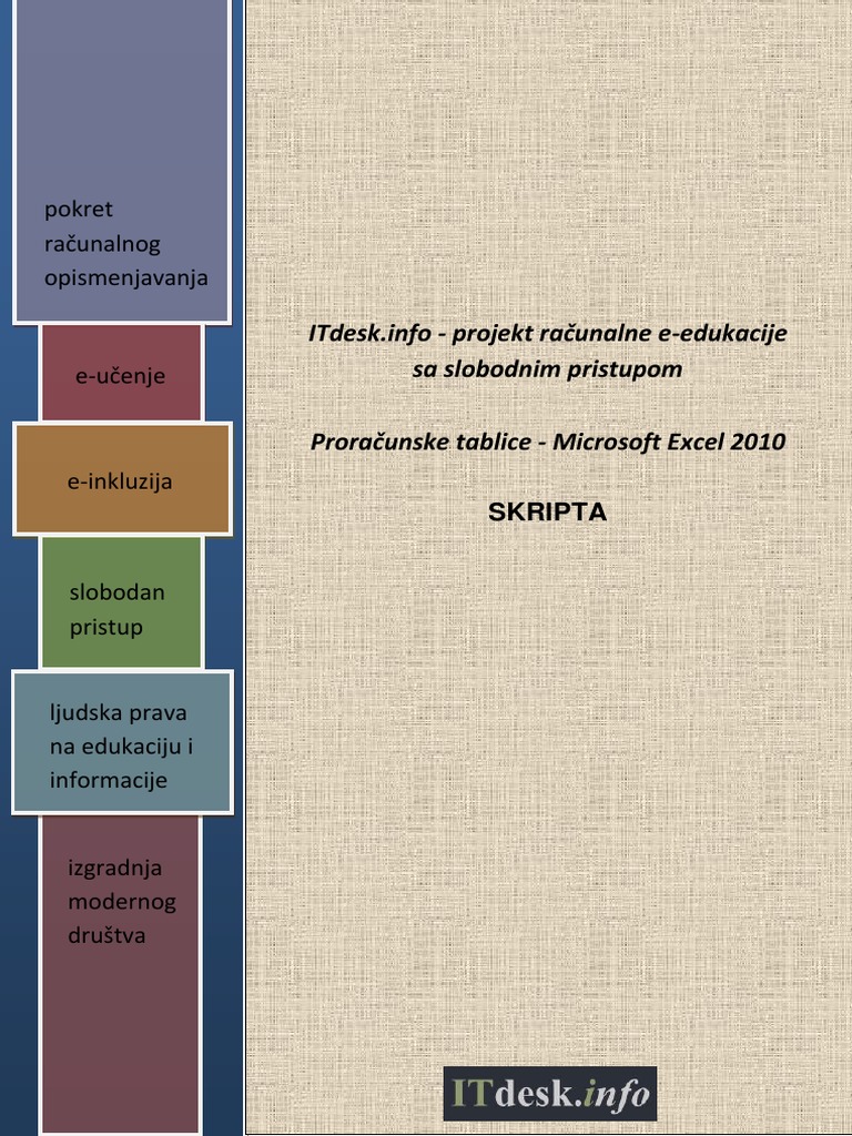 ITDesk Skripta 4 Microsoft Excel 2010 | PDF