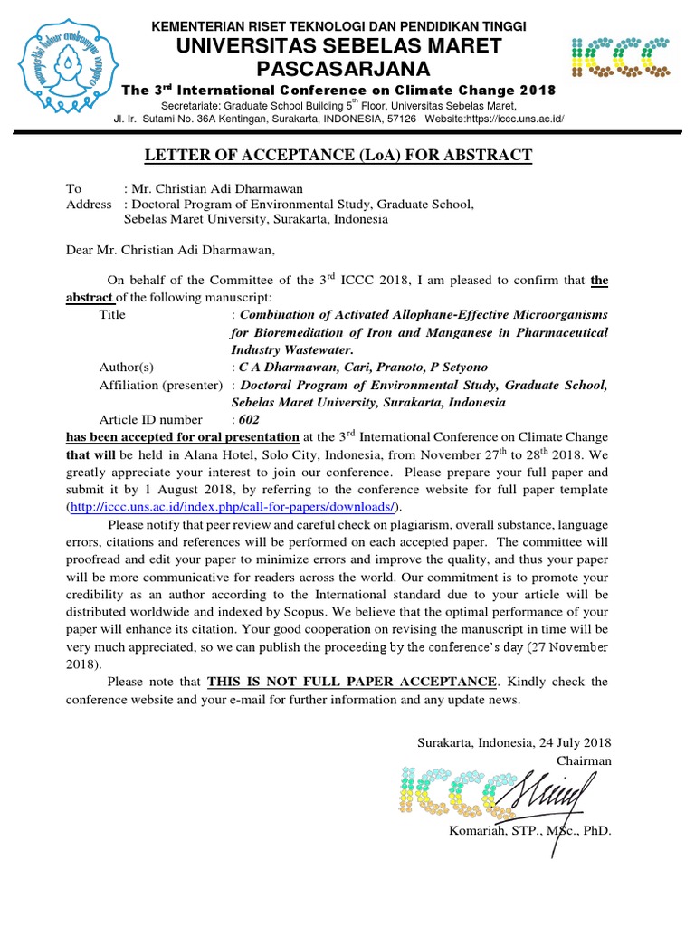 Abstract Letter of Acceptance 602 | PDF | Public Sphere | Academia