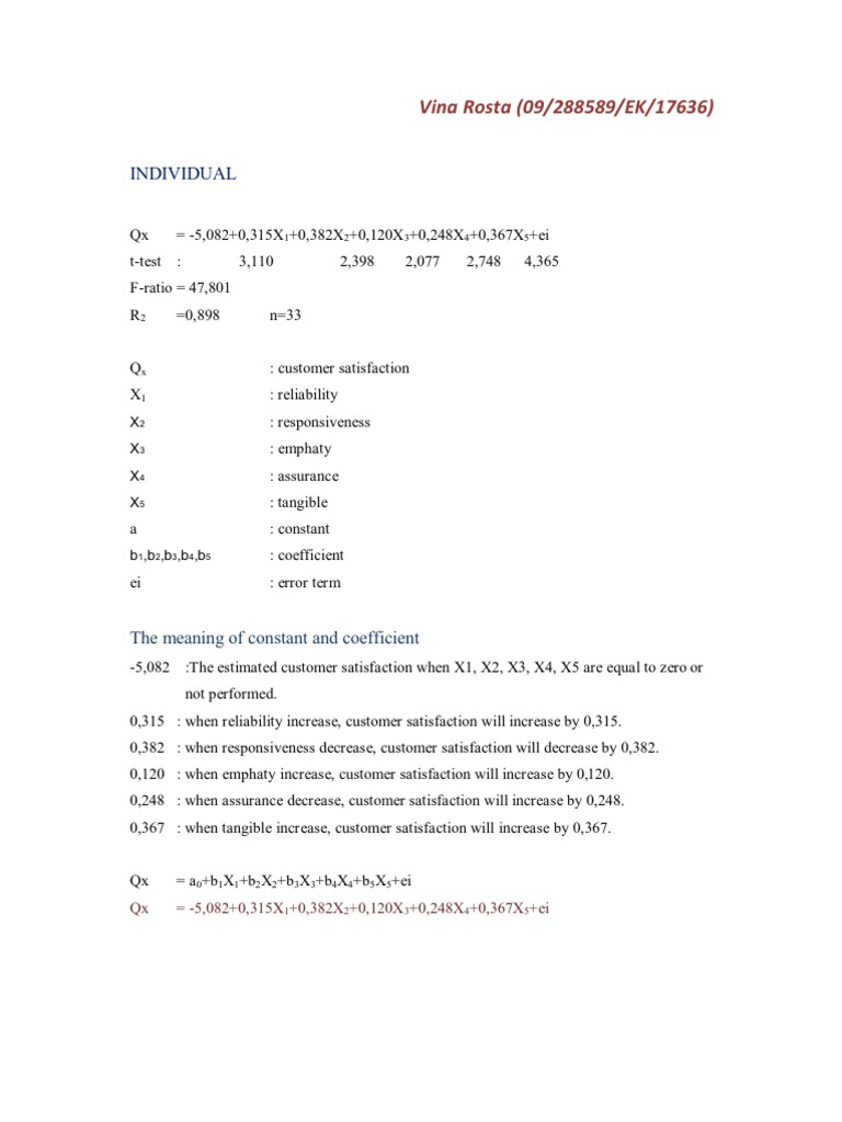 Vina Rosta-Econometrics 4 Summary | PDF | Student's T Test ...