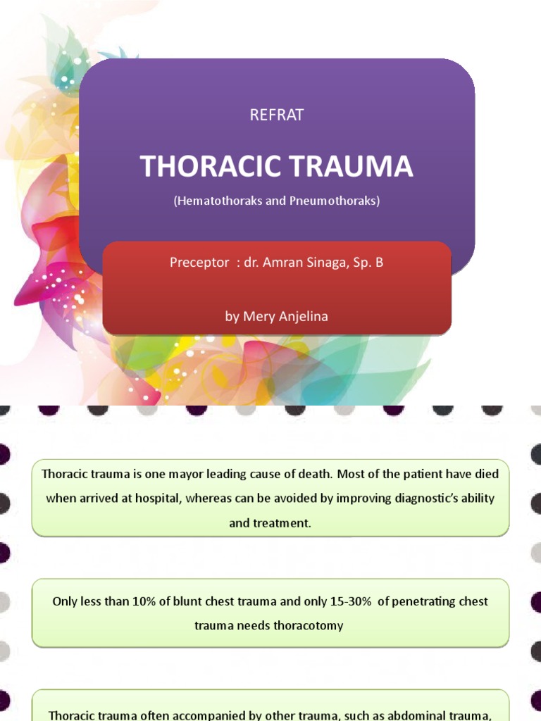 Presentasi Trauma Toraks | PDF | Thorax | Major Trauma