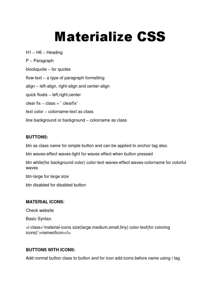 Materialize CSS | PDF | Cascading Style Sheets | Computer Programming
