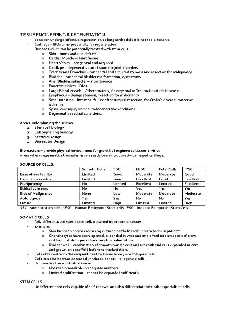 Tissue Engineering & Regeneration | PDF | Tissue Engineering | Stem Cell