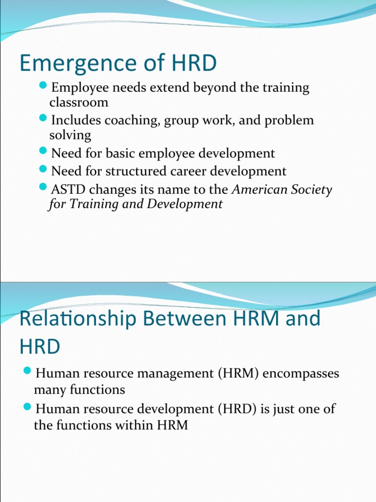 Emergence of HRD: For Training and Development | PDF | Human Resource ...
