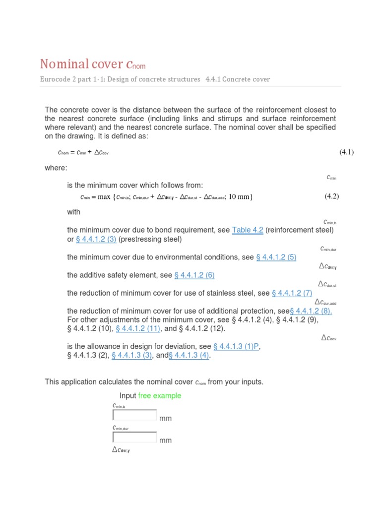 Nominal Cover | PDF | Composite Material | Concrete