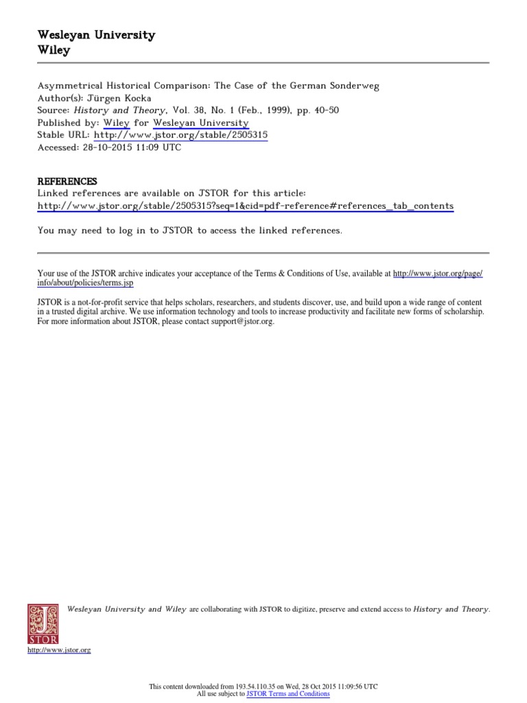 German Sonderweg: Asymmetrical Comparison | PDF | History