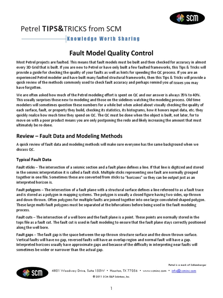 SCM Fault QC Petrel 2010 | PDF | Fault (Geology) | Polygon