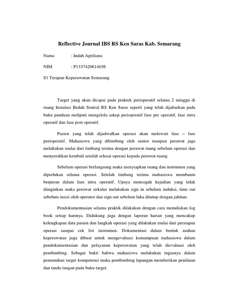 Reflective Journal Contoh | PDF