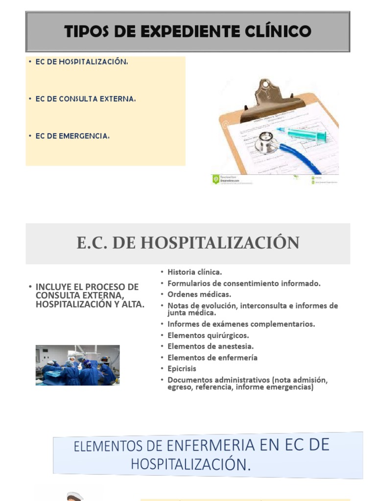 Tipos de Expediente Clínico | PDF | Historial médico | Consentimiento ...