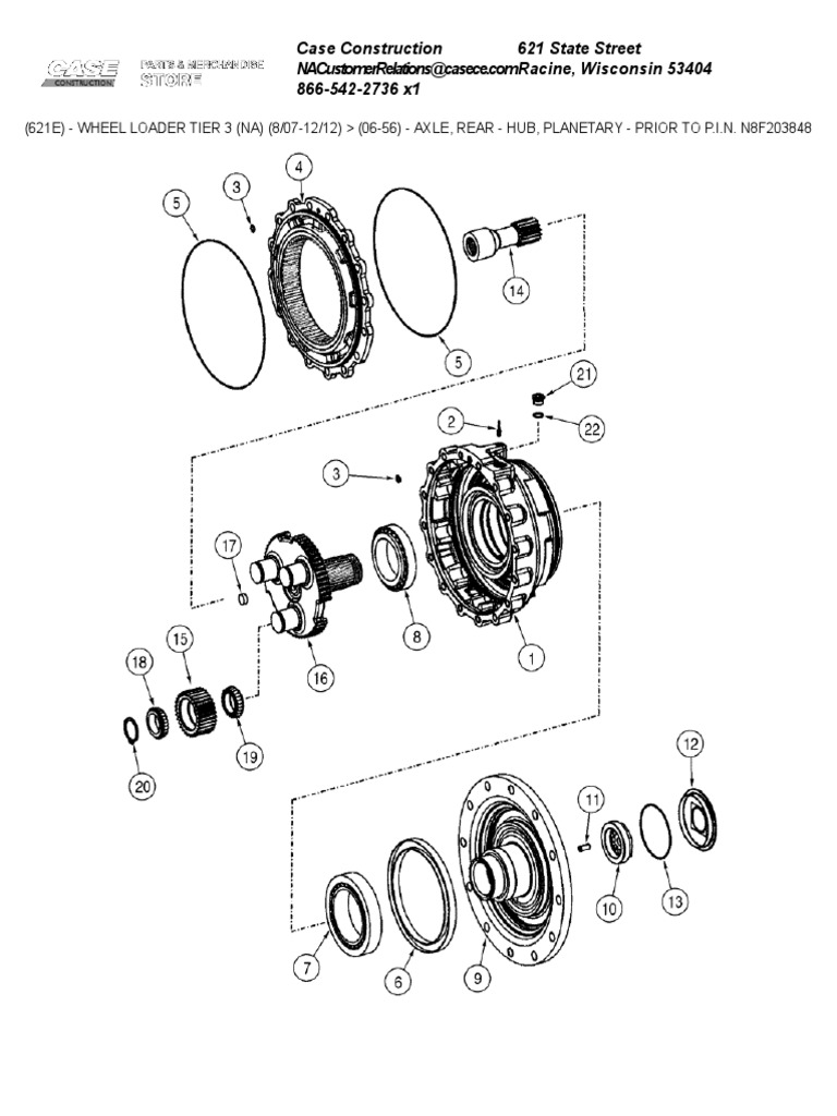 Wheel Loader Rear Axle Assembly Exploded View and Parts List | PDF ...