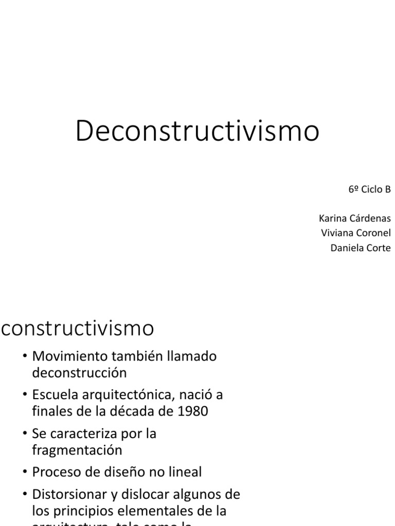 Deconstructivismo | PDF | Posmodernismo | Medios de arte