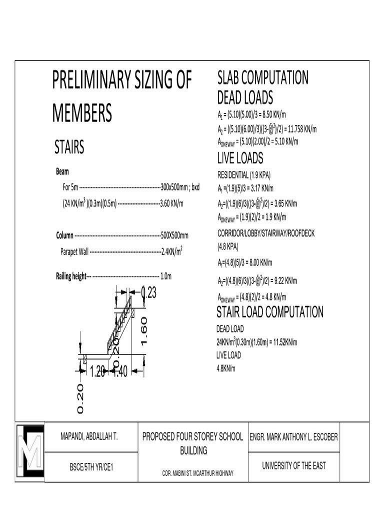 Proposed Four Storey School Building: Engr. Mark Anthony L. Escober ...