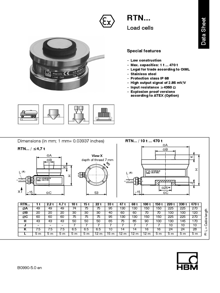 Loadcell RTN 100t | PDF | Electrical Engineering | Manufactured Goods
