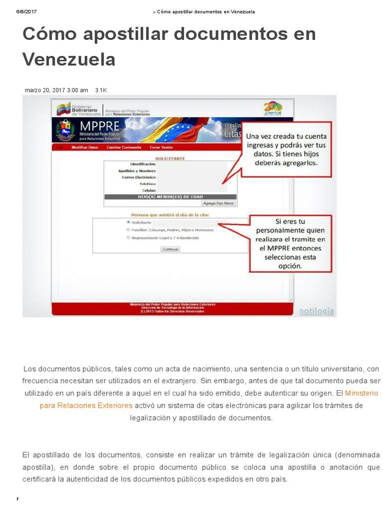 Guía para apostillar documentos en Venezuela | PDF | Gobierno ...