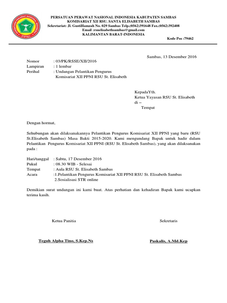 Kop Surat Undangan PPNI 2016 Siap Print Ok | PDF
