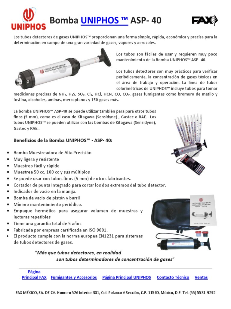 Bomba Uniphos ASP-40 | PDF