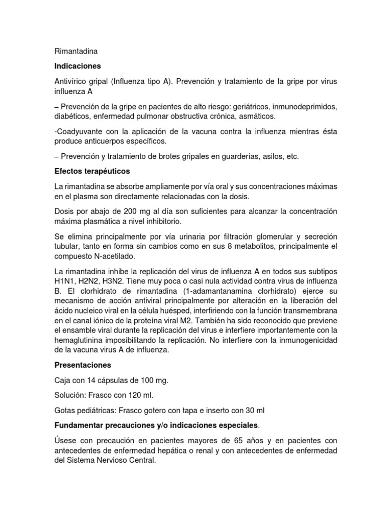 Rimantadina | PDF | Influenza | Virus