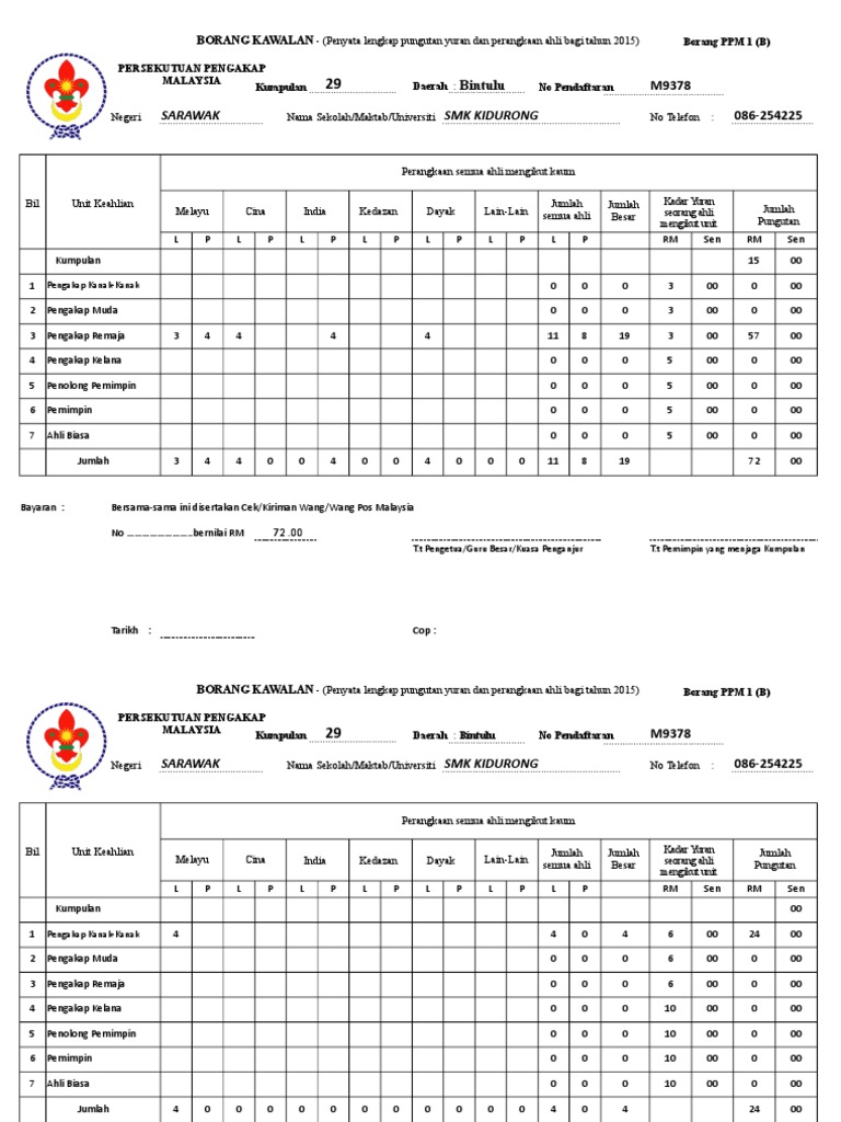 Borang Kawalan Ppm1 (B) - Excel | PDF