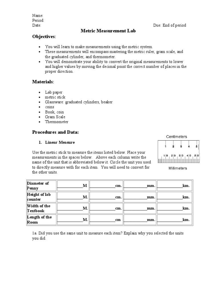 Mastering Metric Measurements: An In-Depth Lab Exploring the Metric ...