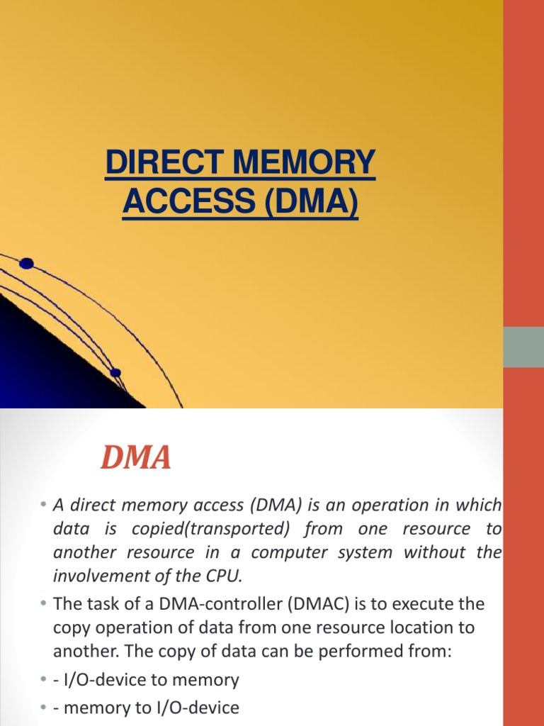 Direct Memory Access (Dma) | PDF | Input/Output | Computer Data Storage