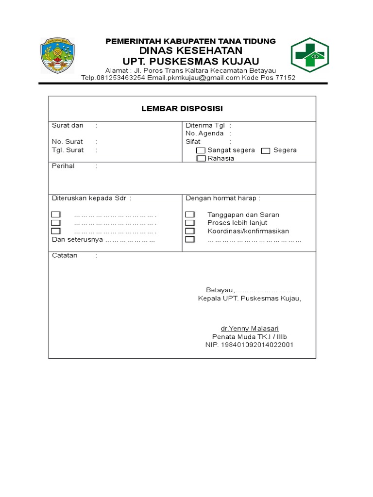 Format Lembar Disposisi | PDF