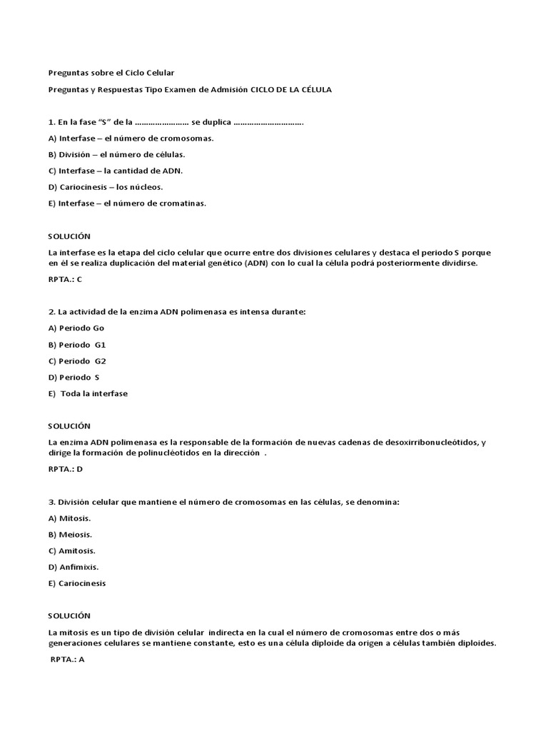 Preparación Examen de Ciencias Naturales | PDF | Mitosis | Mitosis