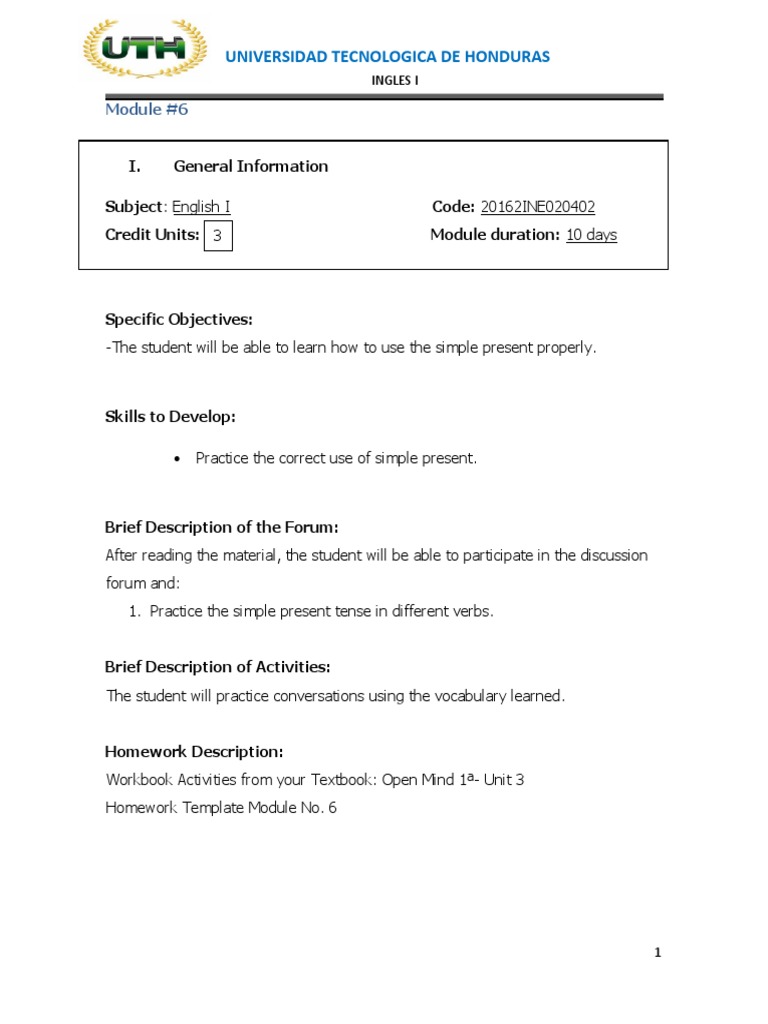 Module 6 Simple Present | PDF | Grammatical Tense | Onomastics