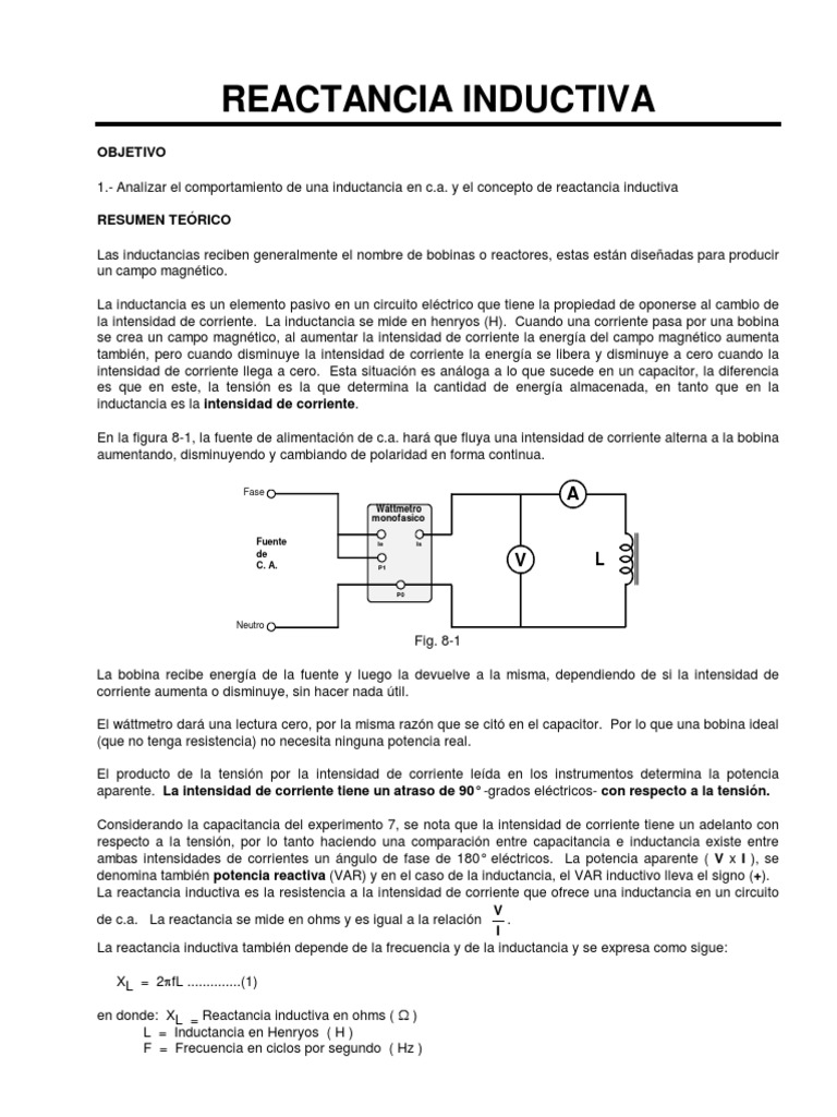 Reactancia Inductiva: Objetivo