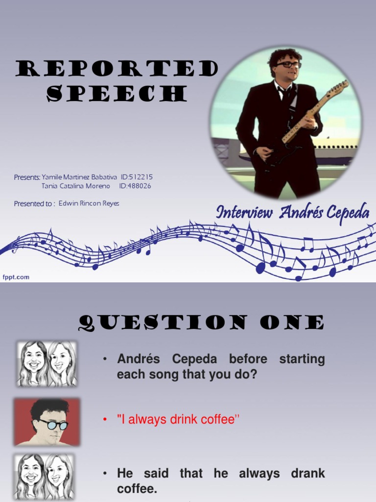 Reported Speech: Interview Andrés Cepeda | PDF
