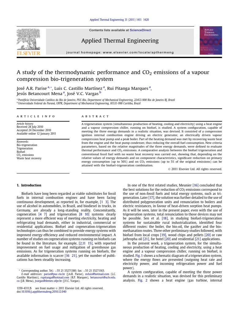 Parise Et Al 2011 ATE | PDF | Cogeneration | Internal Combustion Engine