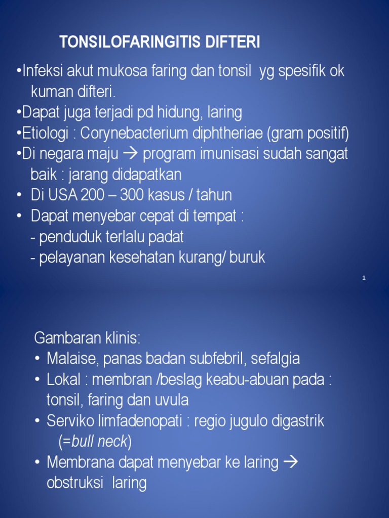 Tonsilofaringitis Difteri: Gejala & Terapi | PDF | Pengembangan Diri | Sains & Matematika