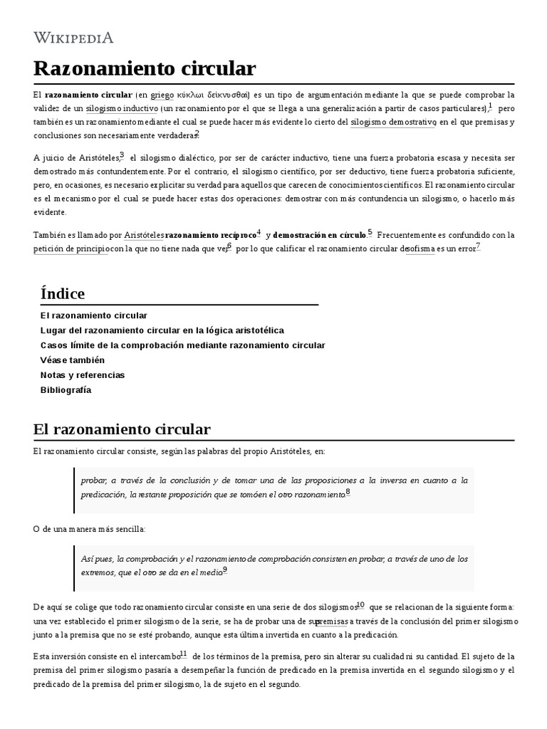 Razonamiento Circular | Razonamiento | Razonamiento deductivo