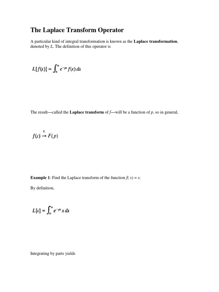 The Laplace Transform Operator | PDF | Laplace Transform | Continuous Function