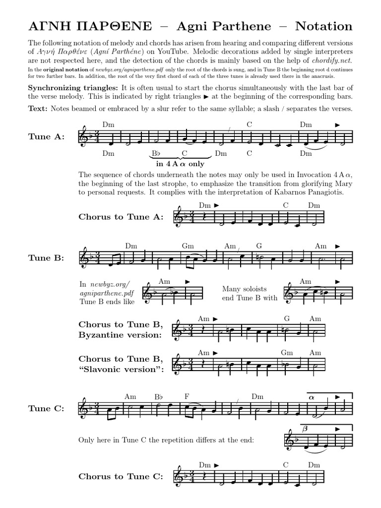 Agni Parthene Notation PDF | PDF | Refrain | Song Structure