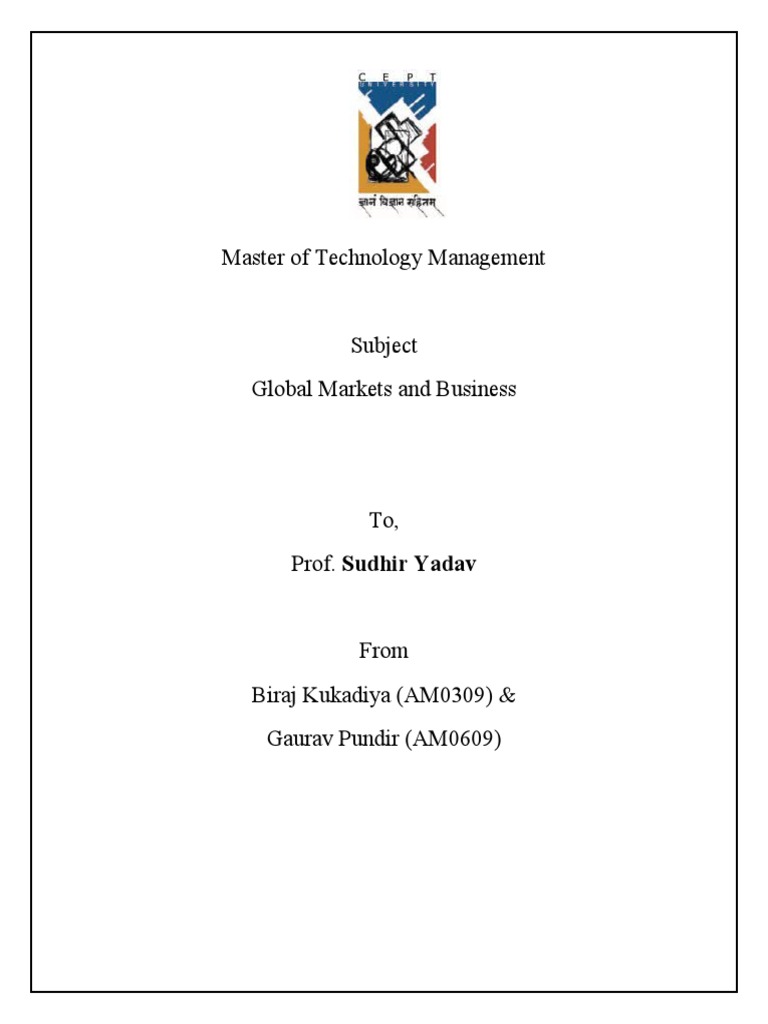 Master of Technology Management | PDF | Innovation | National Health ...