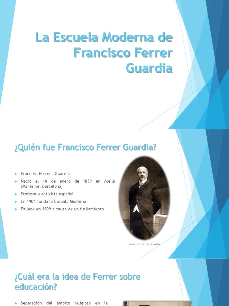 La Escuela Moderna de Francisco Ferrer Guardia | PDF | Modificación de ...
