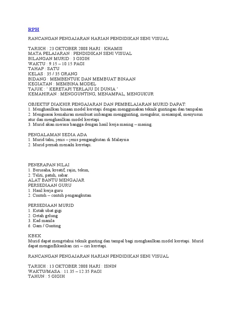 RPH Seni Visual | PDF