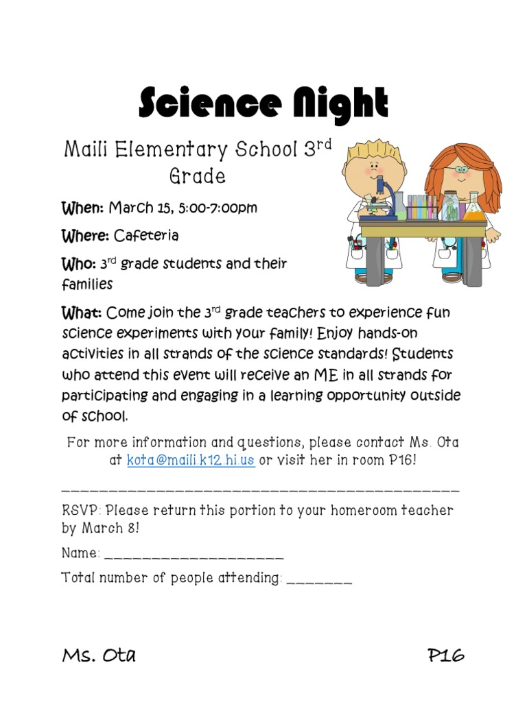 Updated Science Night Flyer | PDF | Wellness