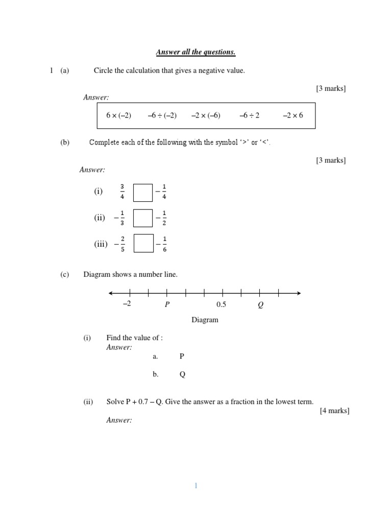 Standardized Test 1 Form 1 New | PDF | Mathematical Notation ...