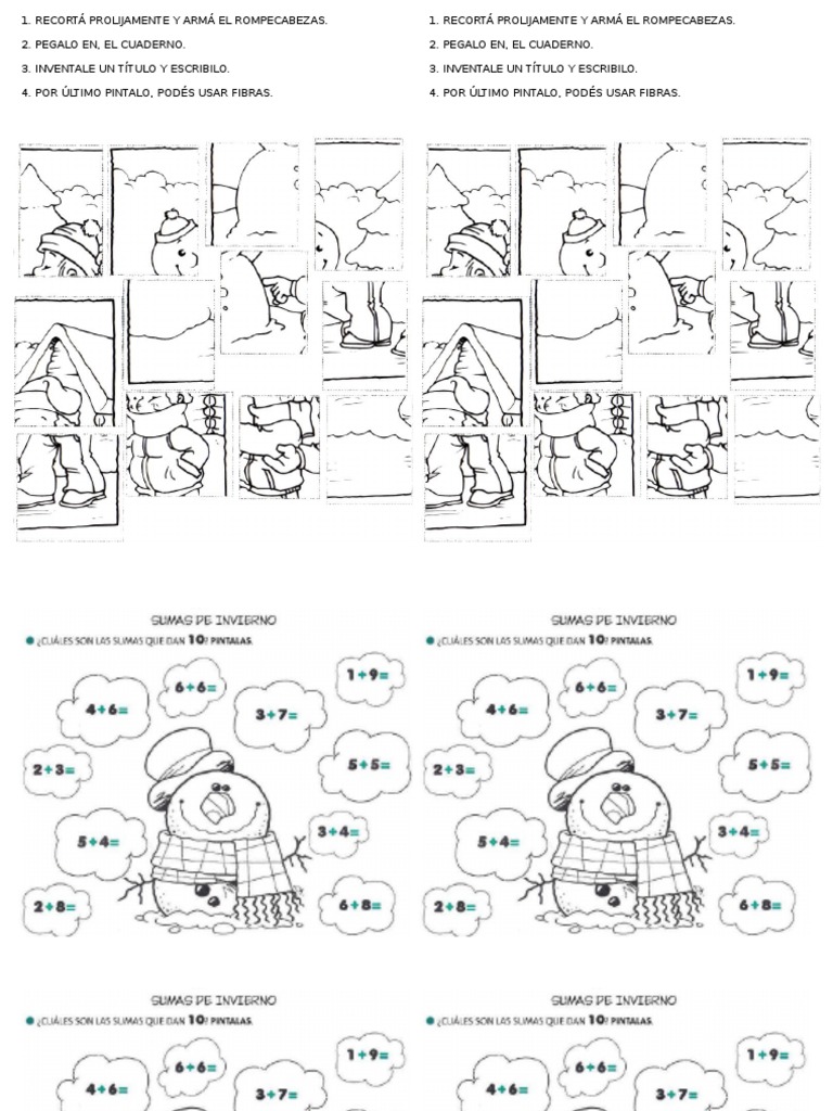 ACTIVIDADES EL INVIERNO 1° GRADO