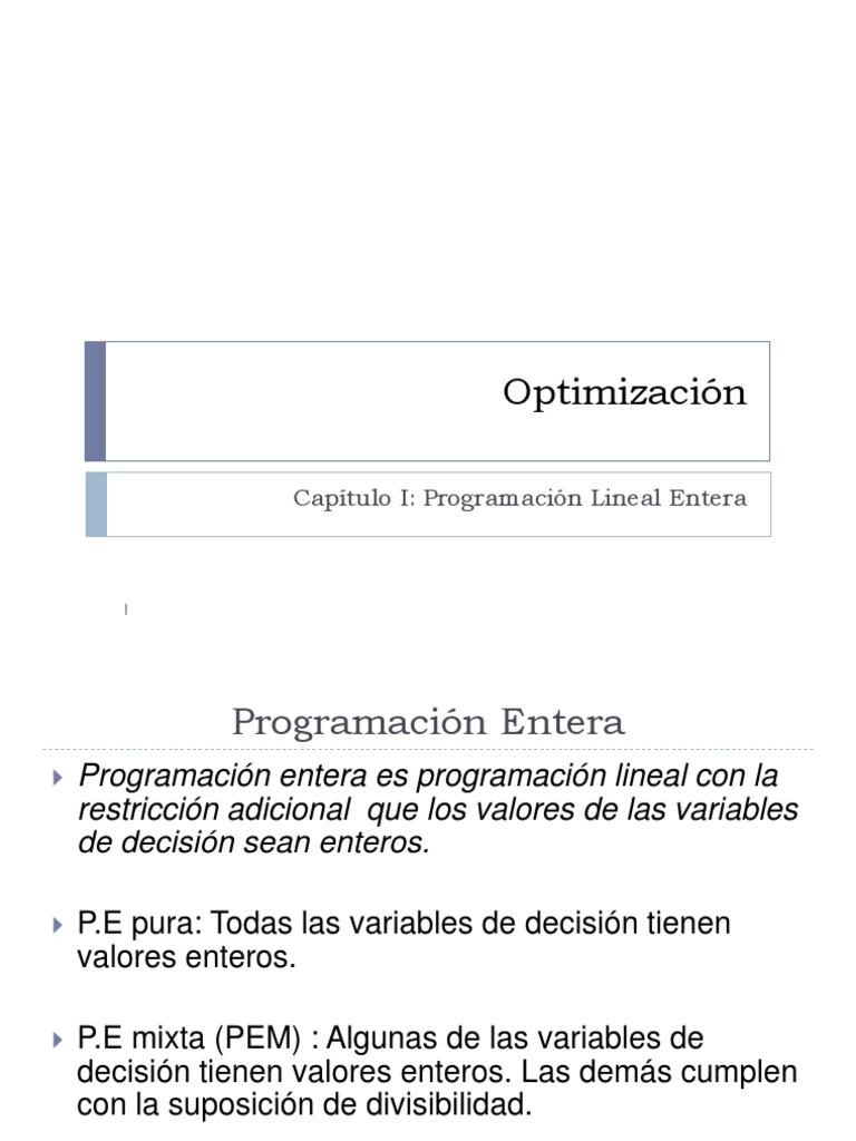 Programacion lineal entera | Programación lineal | Kilogramo